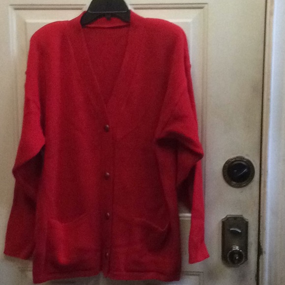 Sweaters | Vintage Oversized Red Sweater One Size Fits All | Poshmark